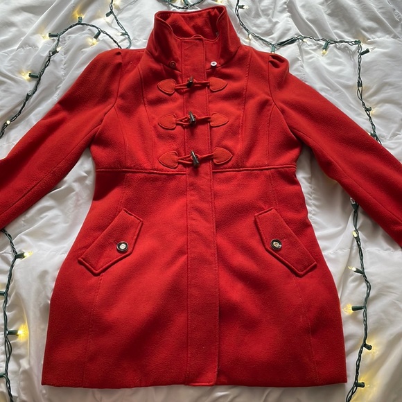 Jessica Simpson | Jackets & Coats | Jessica Simpson Red Pea Coat | Poshmark